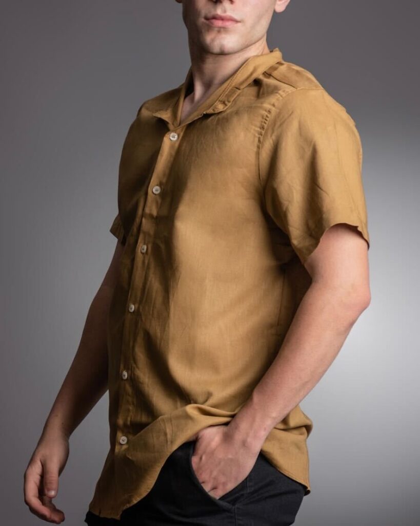 Camisa de lino manga corta “ABHA” – Dracko